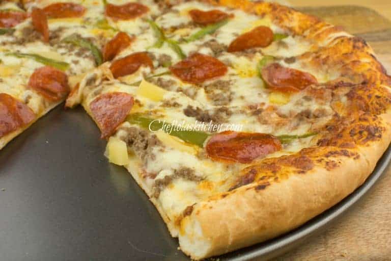 Homemade Pizza Recipe (from scratch) - Chef Lola's Kitchen