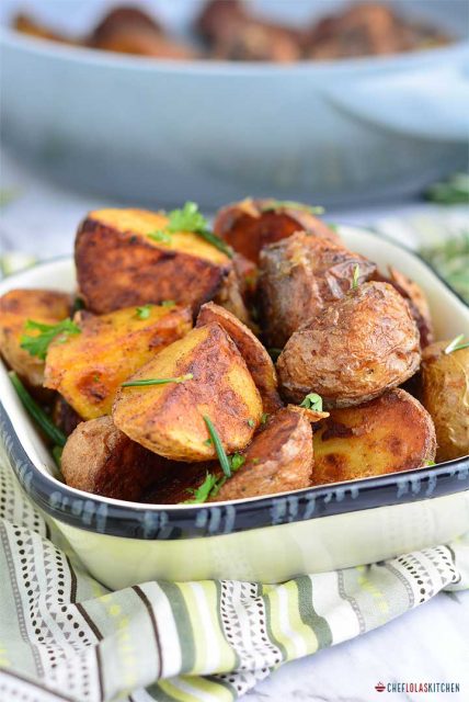 Garlic Roasted Potatoes with Rosemary - Chef Lola's Kitchen