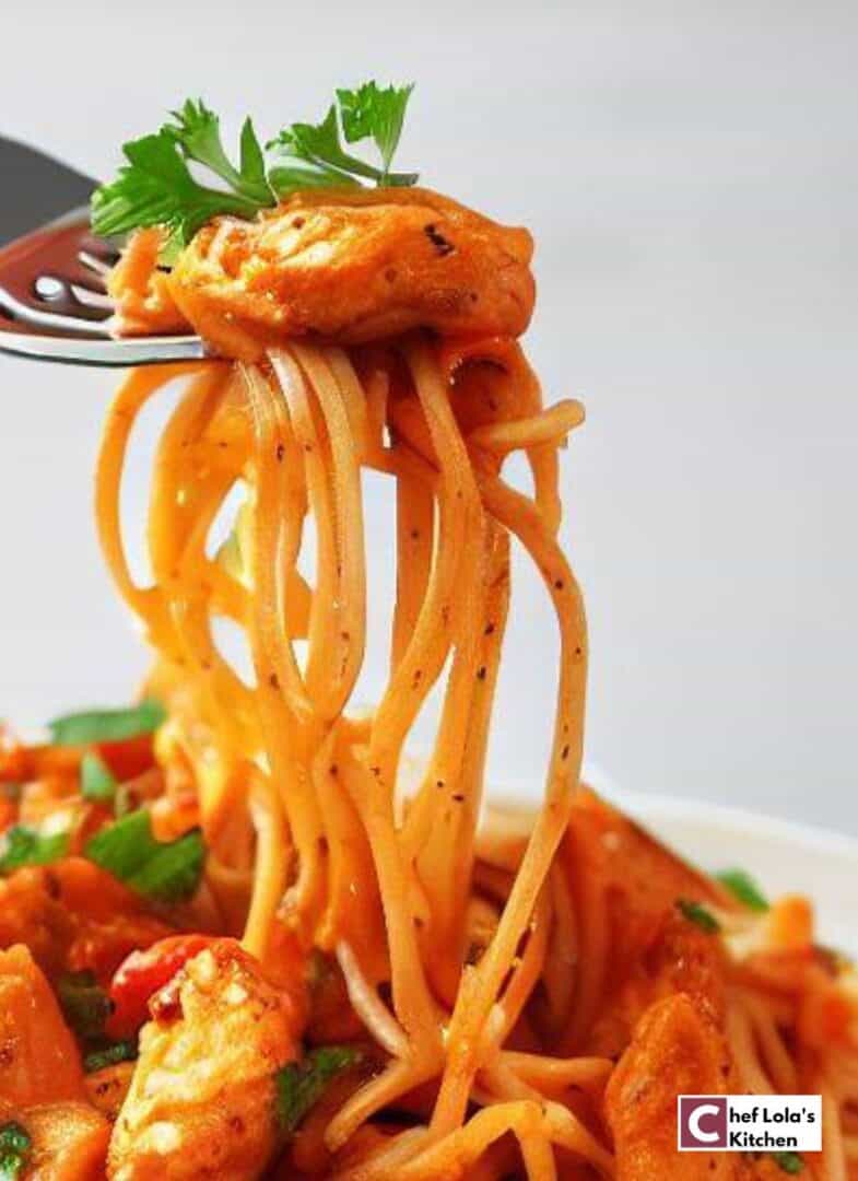 Homemade Spicy Chicken Spaghetti Recipe - Chef Lola's Kitchen