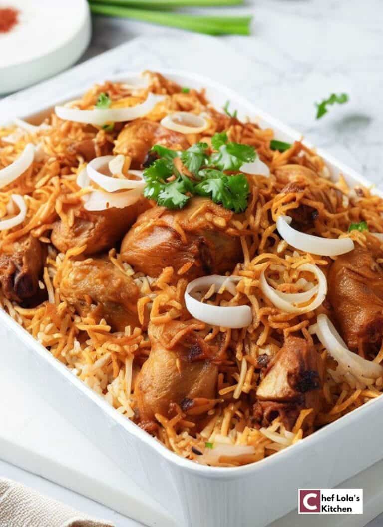 Chicken Biryani With Saffron, Yogurt, & Caramelized Onions - Chef Lola ...