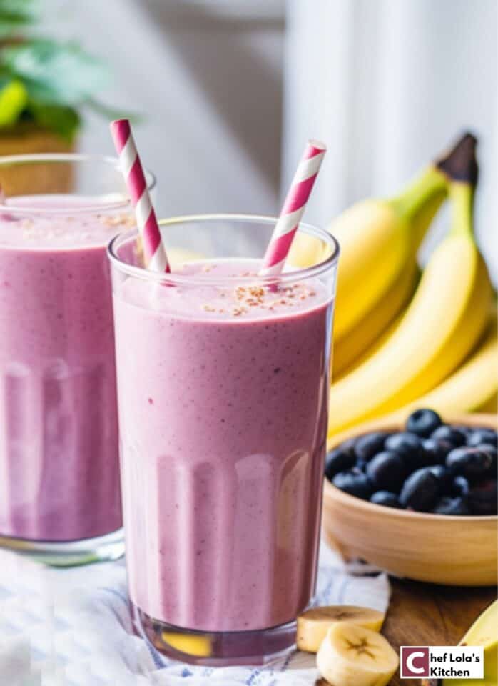 Rich And Creamy Blueberry Banana Smoothie - Chef Lola's Kitchen