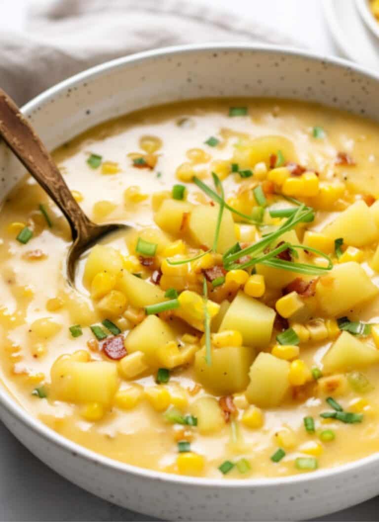 Creamy Hearty Potato Corn Chowder Recipe - Chef Lola's Kitchen