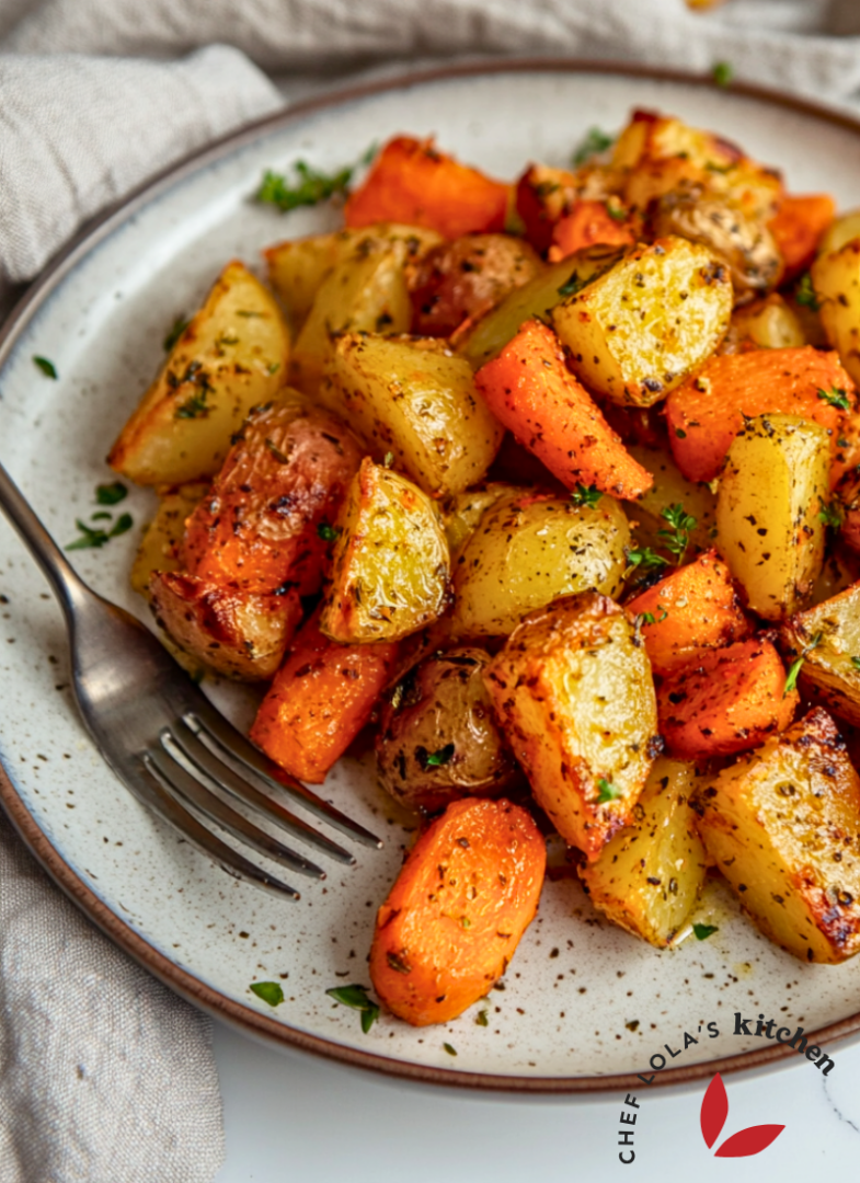 Roasted Potatoes And Carrots - Chef Lola's Kitchen