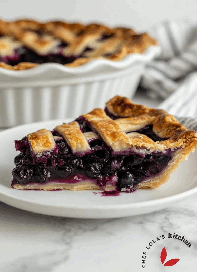 Flaky Crust, Juicy Filling Blueberry Pie - Chef Lola's Kitchen