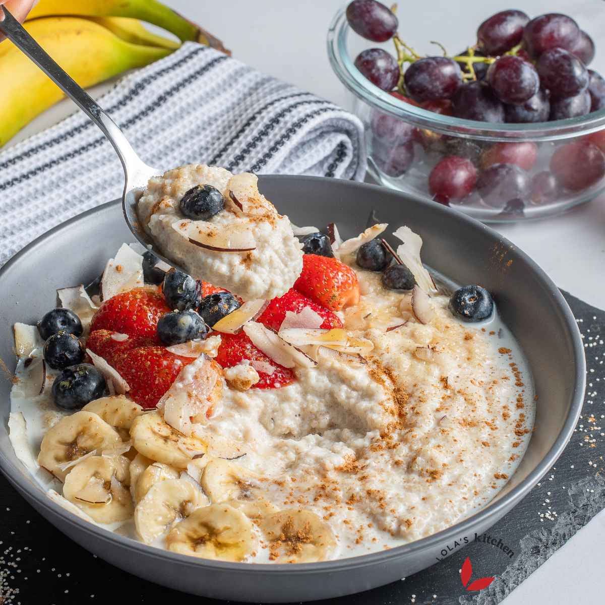 Creamy Fonio Breakfast Porridge (Acha Porridge) - Chef Lola's Kitchen