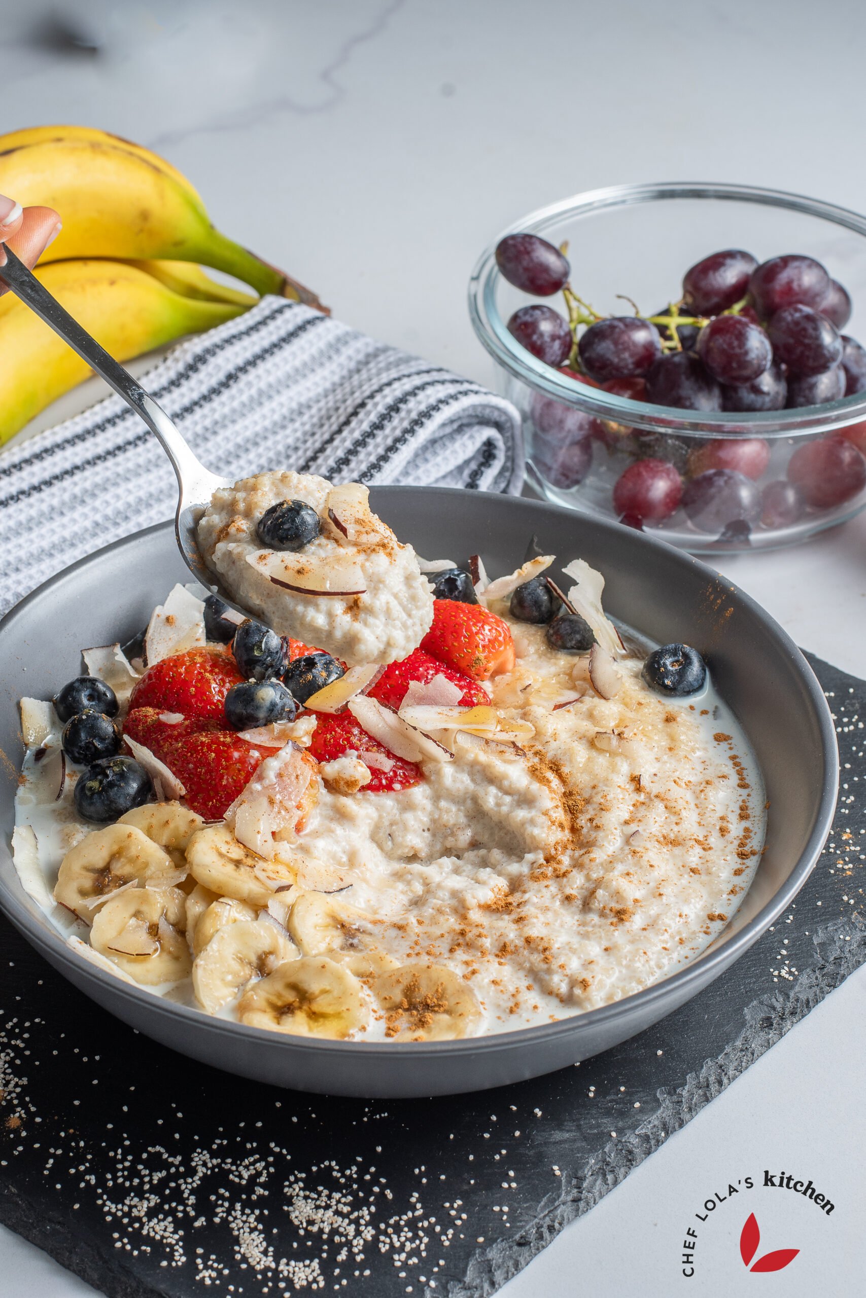 Creamy Fonio Breakfast Porridge (Acha Porridge) - Chef Lola's Kitchen