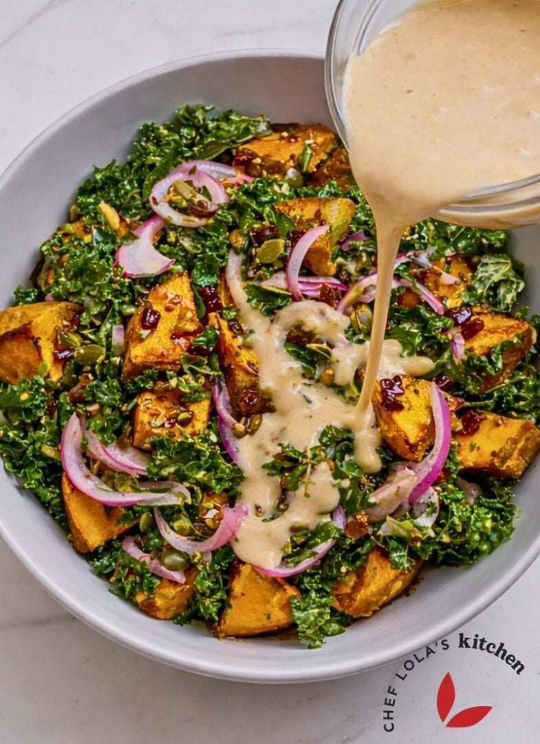 My To Go Sweet Potato Kale Salad - Chef Lola's Kitchen