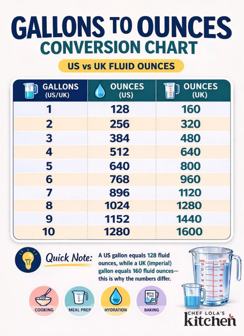 How Many Ounces in a Gallon? - Chef Lola's Kitchen